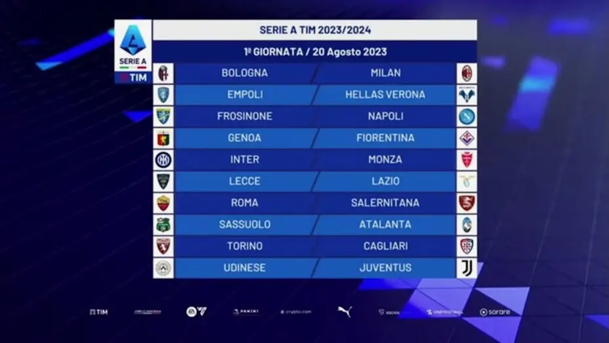 1° giornata Serie A: dove vedere le partite tv, streaming, Dazn, Sky