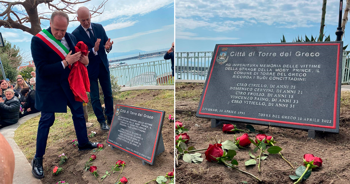 Moby Prince, lapide per le vittime torresi della strage